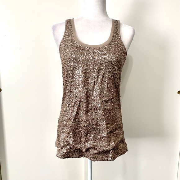 Express | Tops | Express Creamgold Sequin Tank | Poshmark